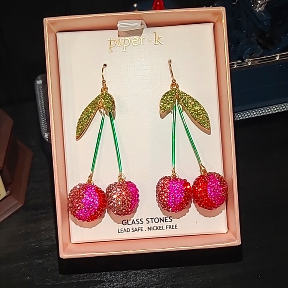 Piper K | Jewelry | Nwt Piper K Cherry Earrings | Poshmark